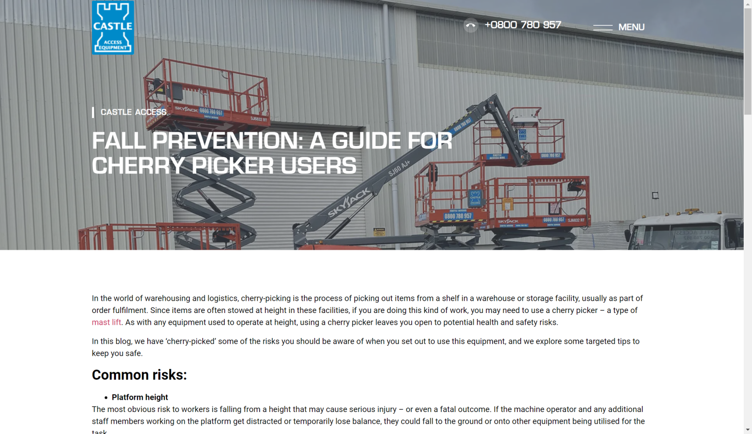 Fall Prevention for Cherry Picker Users - Blog | Ritwik V