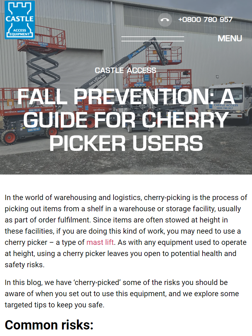 Fall Prevention for Cherry Picker Users - Blog | Ritwik V